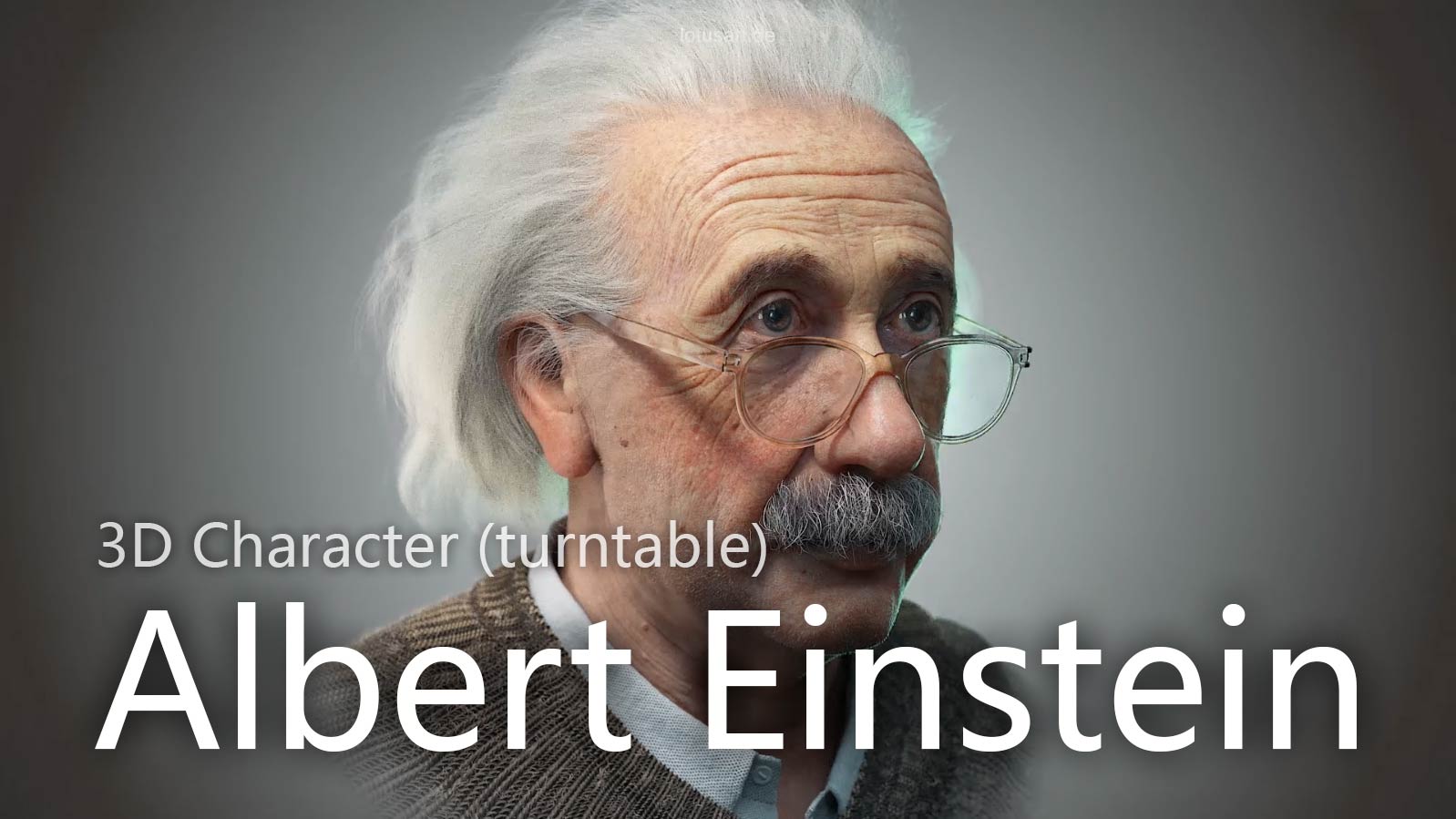 Albert Einstein 3D portrait for a hologram. Facial animation / rigging