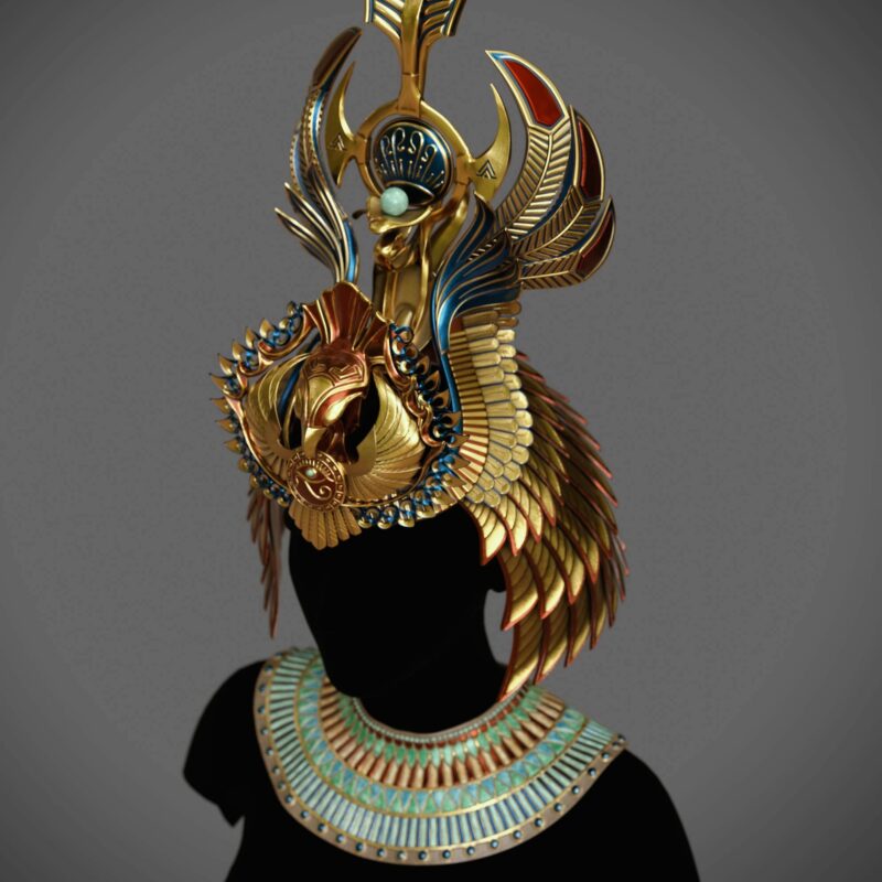 Cleopatra Crown 3D Model for Download. Egyptian model for print.