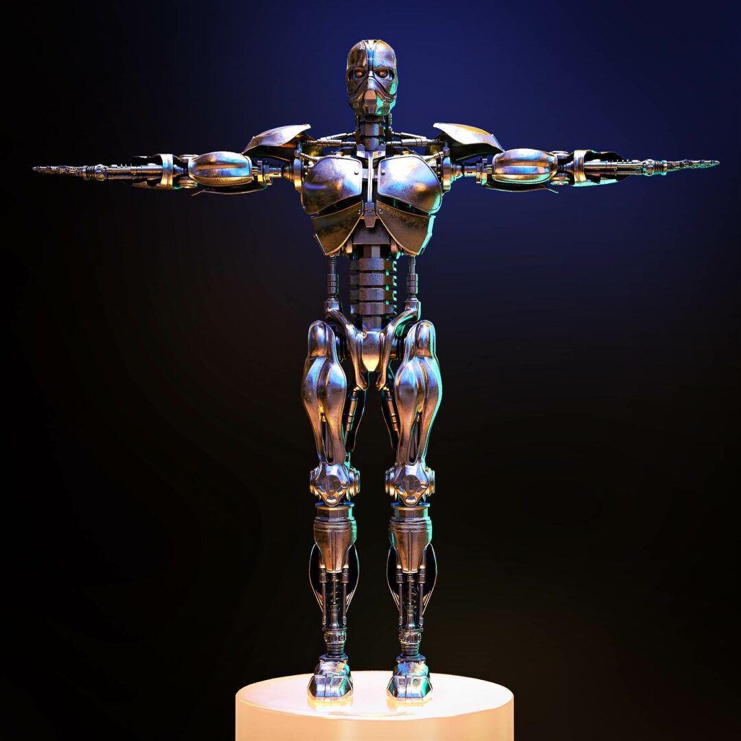 Terminator 3D Robot model rigged for Download. Use for Animation