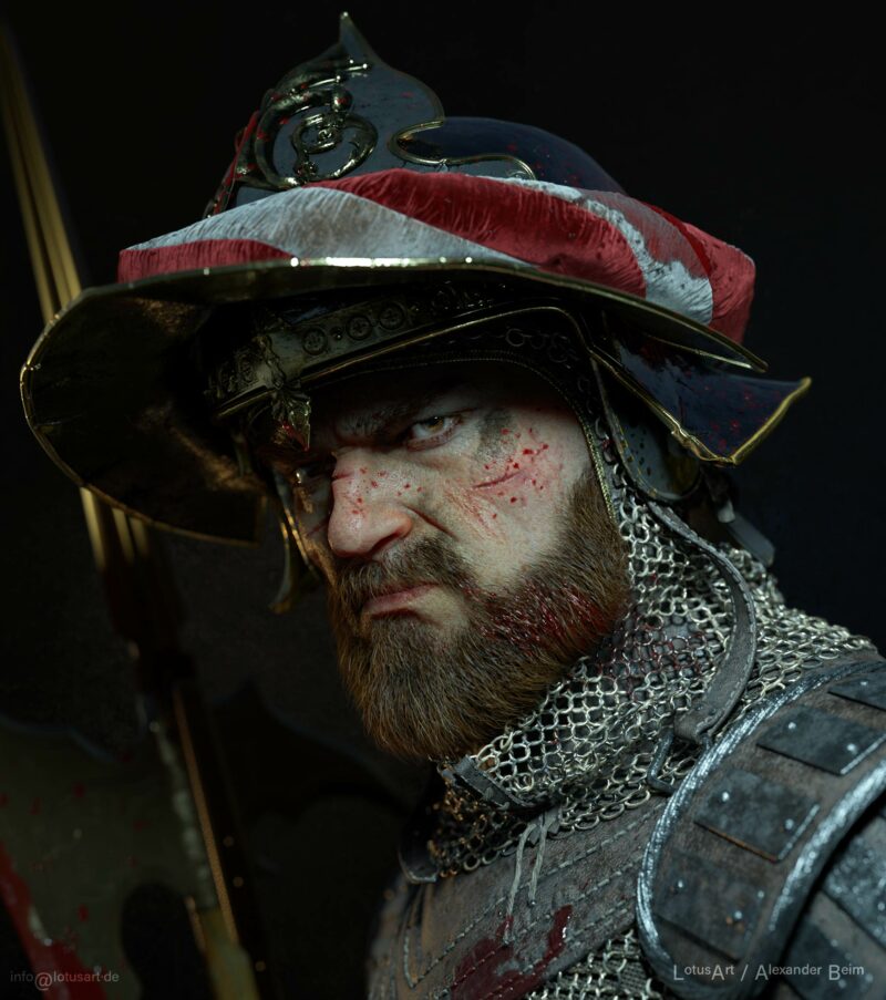 Medieval Warrior 3D Character Design and Modeling. Masterpiece!