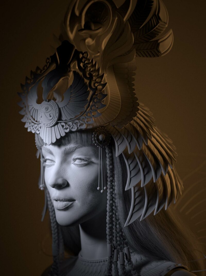 Cleopatra CG Character: Hyper-Realistic Historical Portrait.