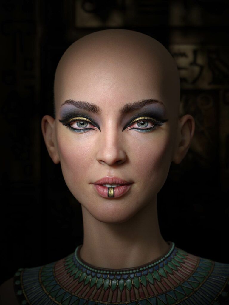 Cleopatra CG Character: Hyper-Realistic Historical Portrait.