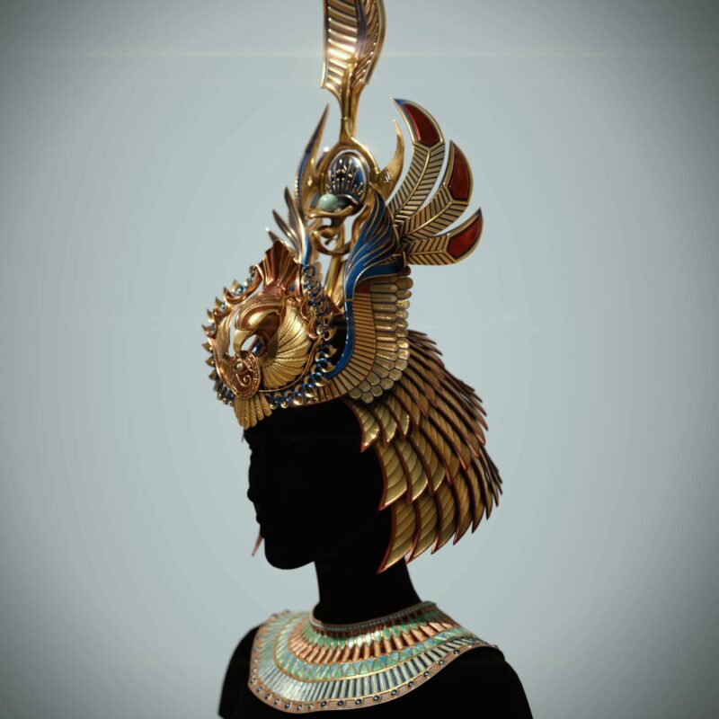Cleopatra Crown 3D Model for Download. Egyptian model for print.